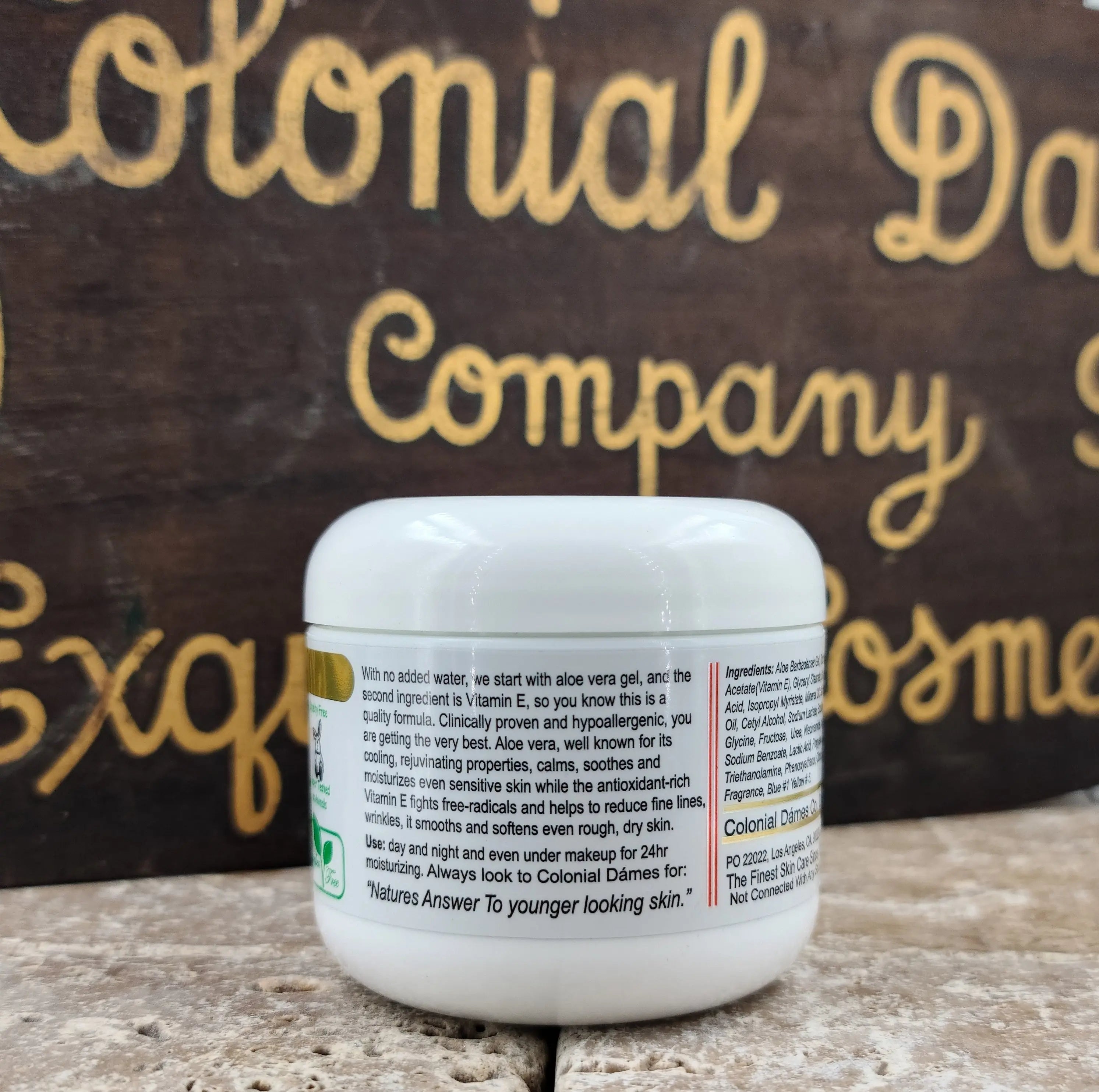 Vitamin E with Aloe Vera Moisturizing Cream 4 oz - Colonial Dames
